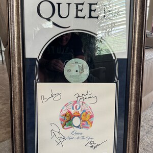 Queen Original Autographed and Framed “A Night at the Opera” LP Cover ...