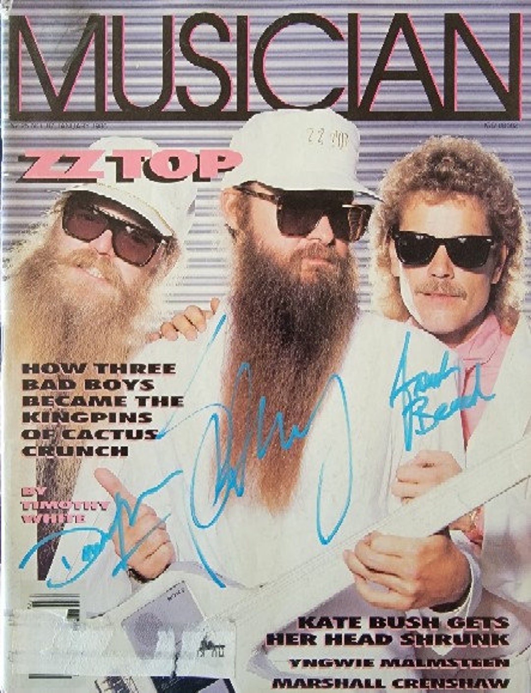 ZZ Top Original Autographed "musician" Magazine - Etsy