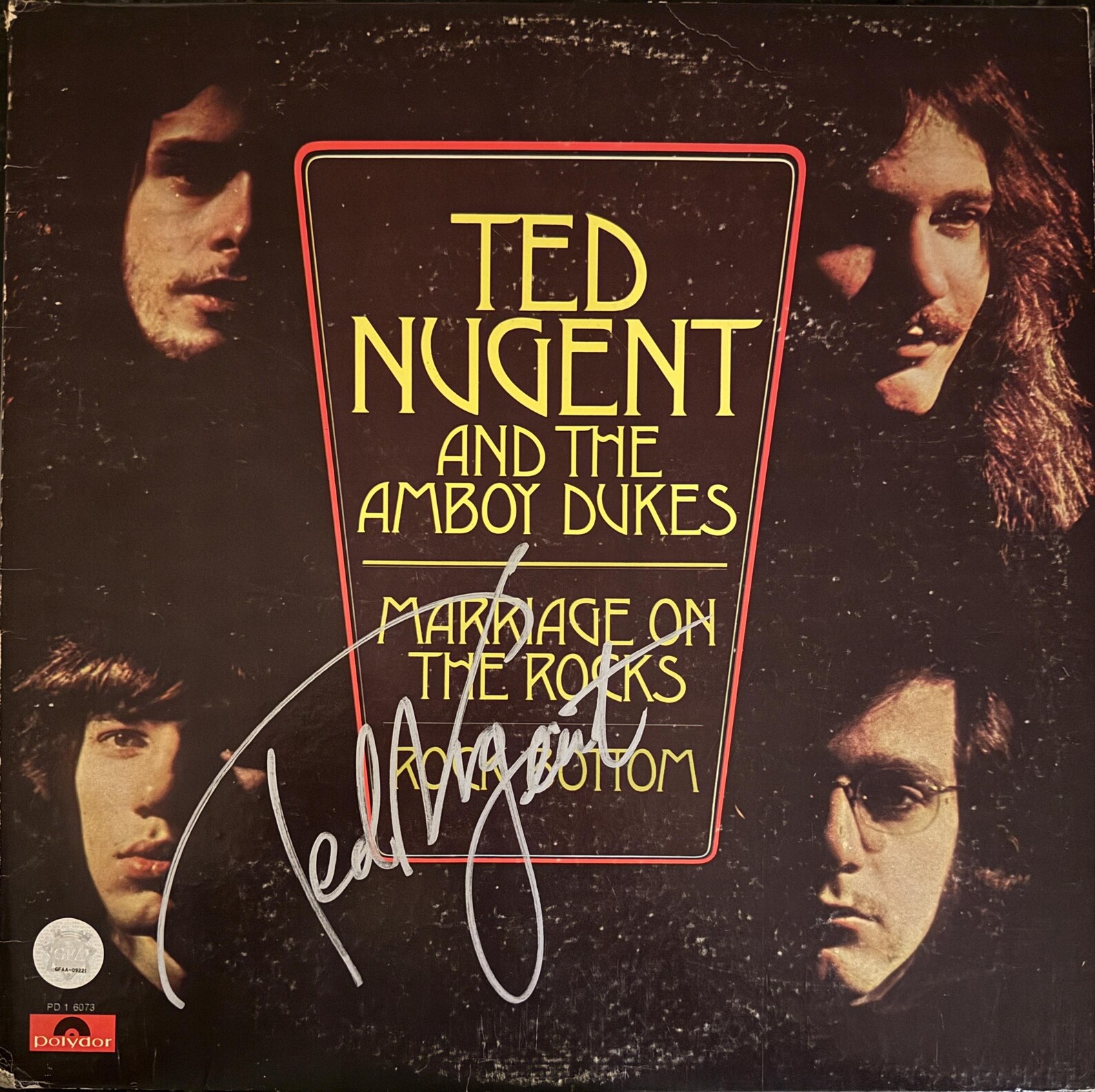 Ted Nugent Original Autographed “marriage on the Rocks” LP Cover (COA ...
