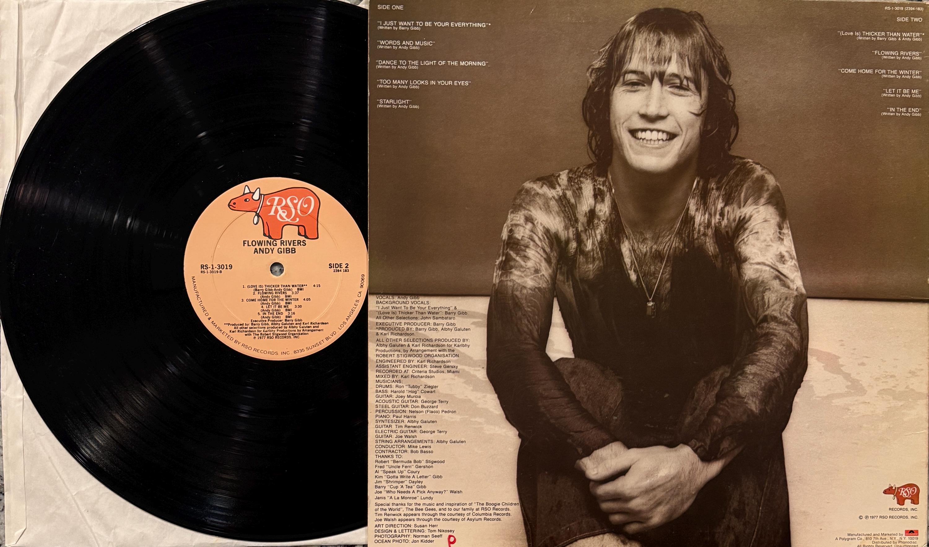 Andy Gibb Original Autographed “flowing Rivers” LP Cover (COA) - Etsy