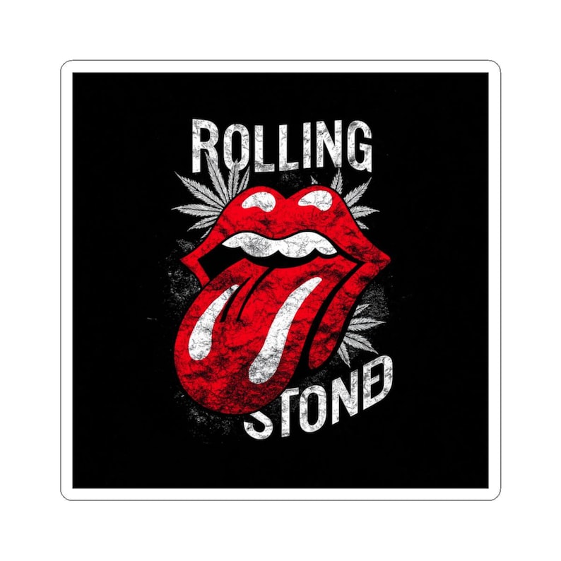 Rolling Stoned Tongue Logo | Kiss-cut Sticker | Band Rock Decal | Rock ...