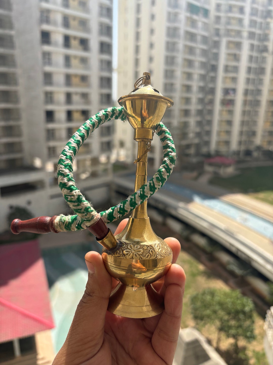 Brass Hookah Miniature Antique Brass Hookah Mini Decor.vintage Hookah ...