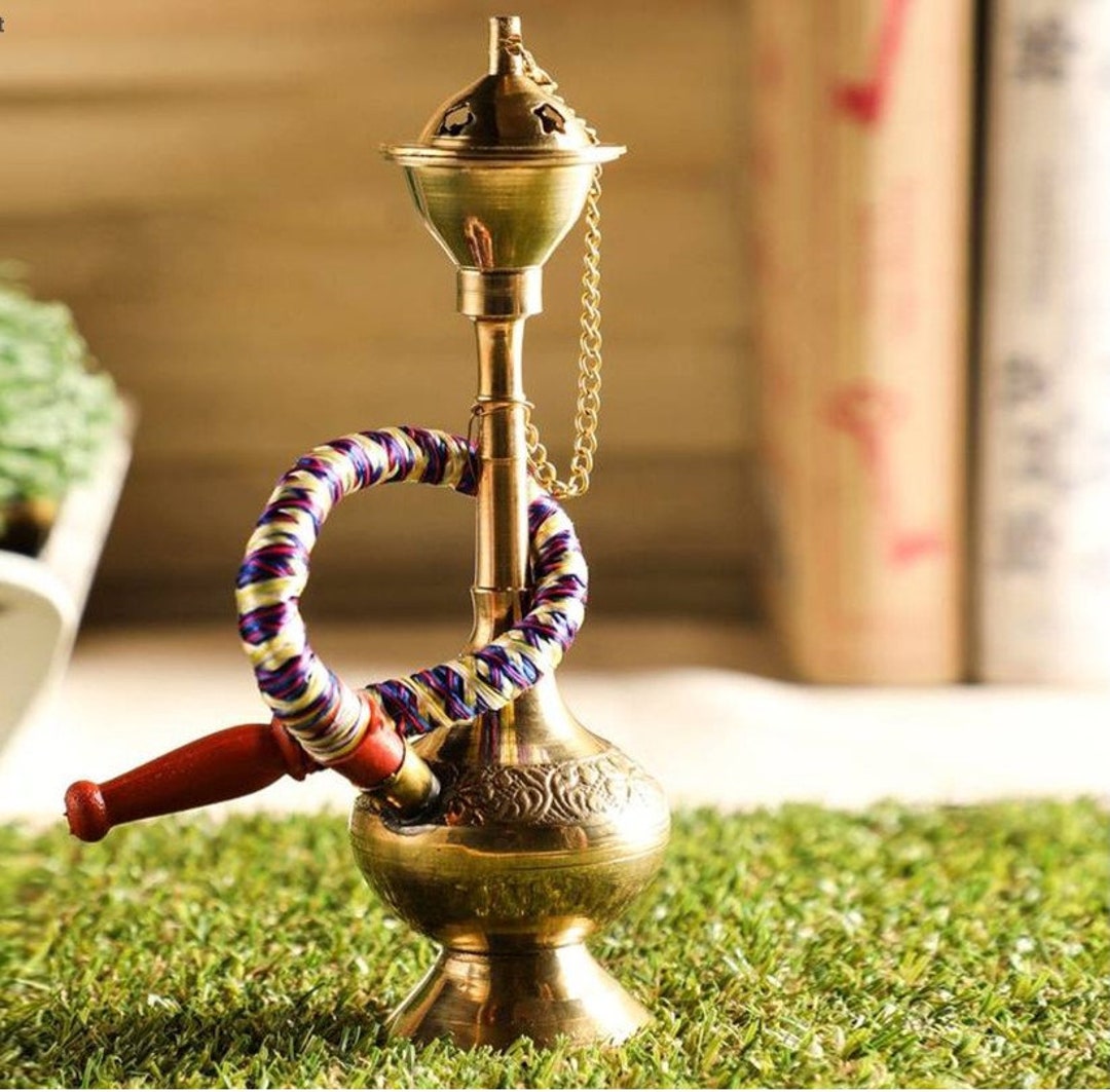 Hookah Miniature Antique Brass Hookah Miniature Vintage Hookah Decor ...