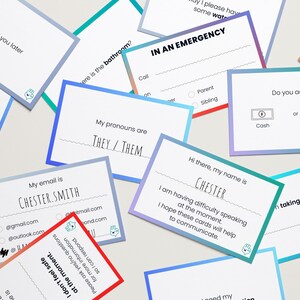 Adult Communication Cards - Cool Colour Border - Etsy