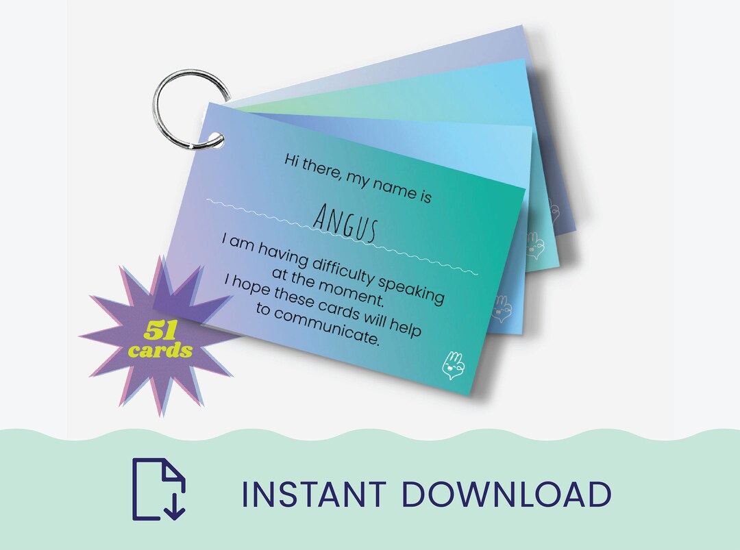 Adult Communication Cards - Cool Colour Gradient - Etsy