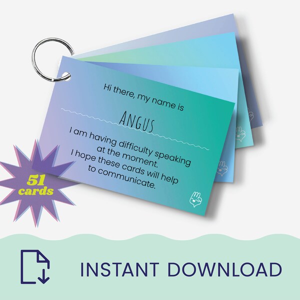 Communication Cards Adult - Etsy