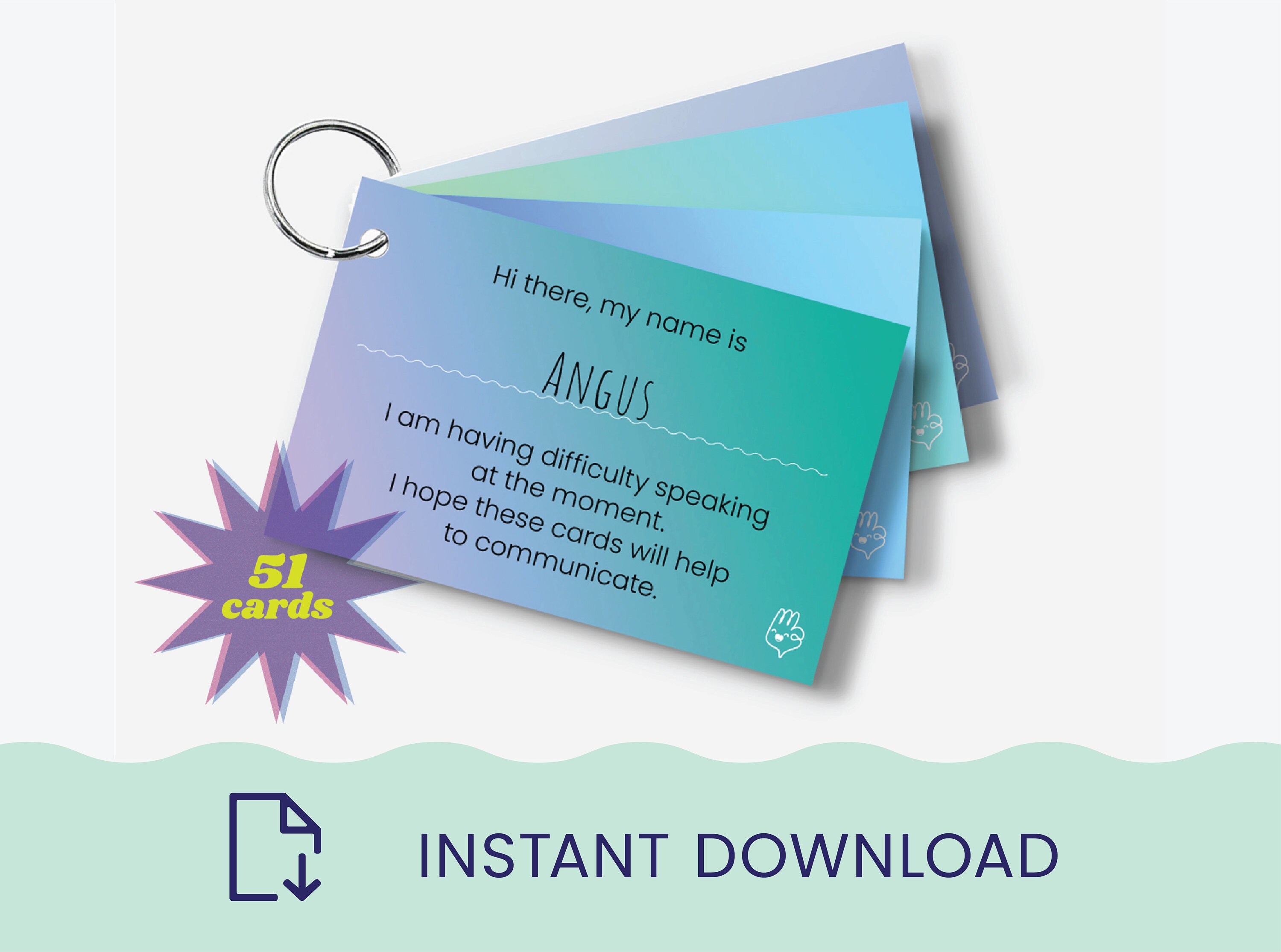 Adult Communication Cards - Cool Colour Gradient - Etsy