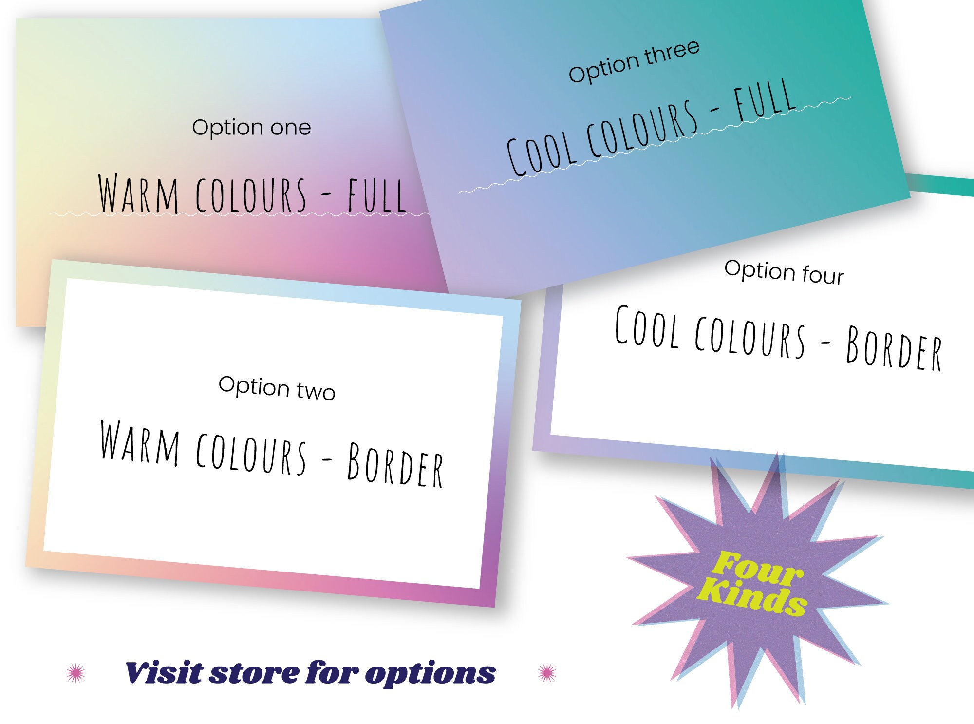 Adult Communication Cards - Cool Colour Gradient - Etsy