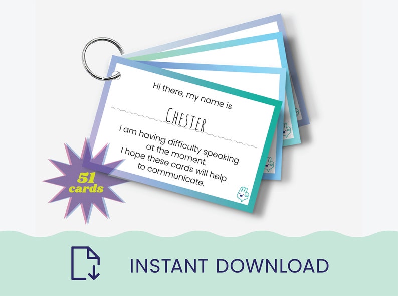 Adult Communication Cards - Cool Colour Border - Etsy