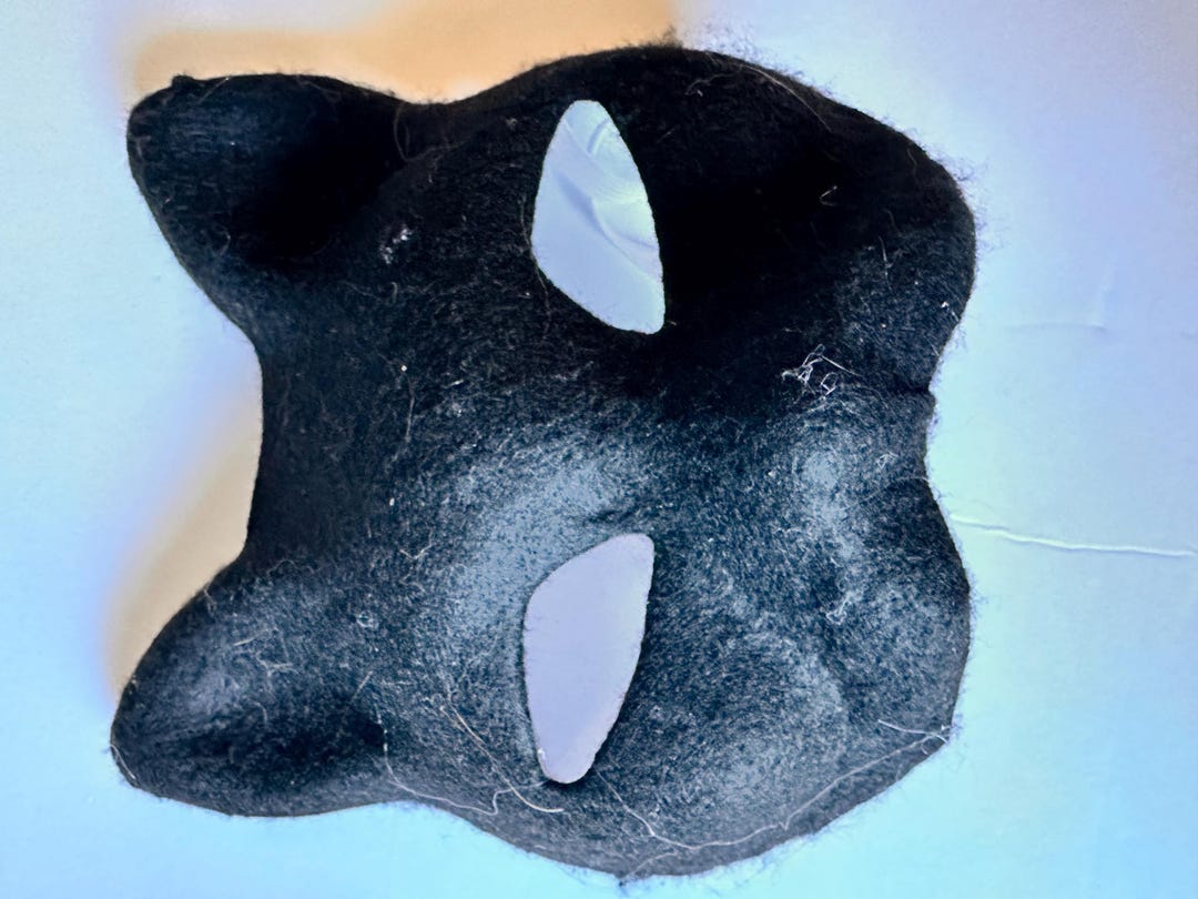 BLACK FELTED Plain Cat Therian Mask - Etsy