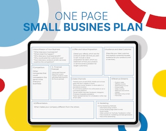 One Page Business Plan - Etsy