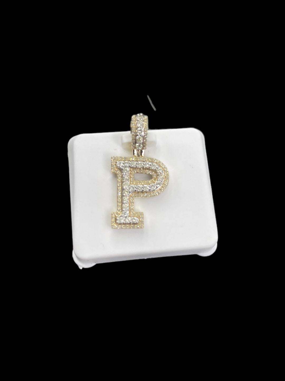 Natural Gold Pendant Initial Letter palphabet Pendant, Yellow Gold ...