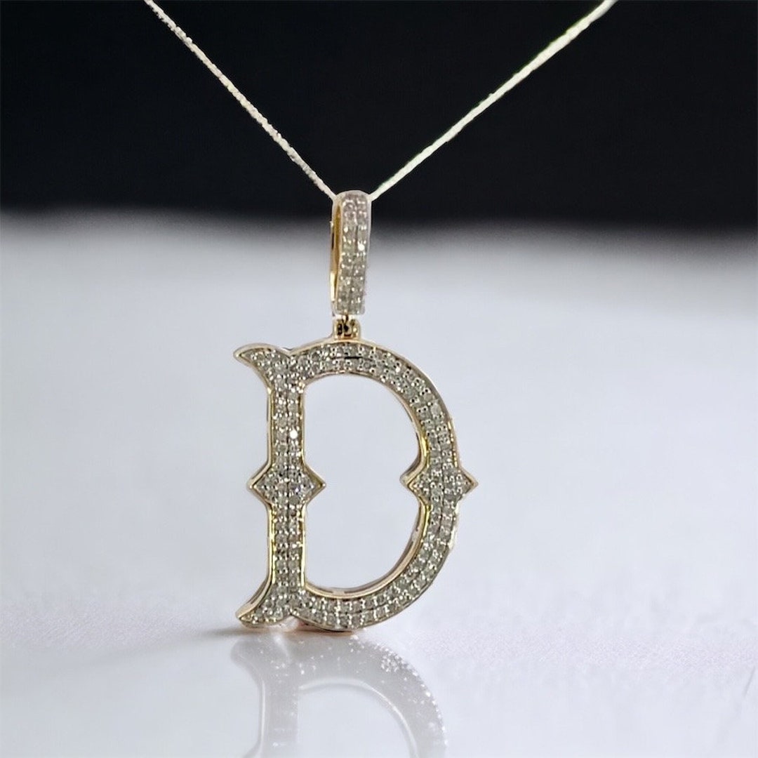 Natural Gold Initial Letter D Alphabet Pendant, Yellow Gold ,diamond ...