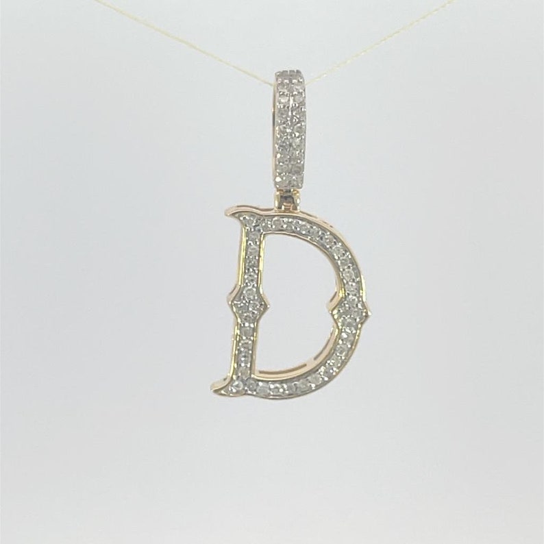 Natural Gold Initial Letter D Alphabet Pendant Yellow Gold - Etsy