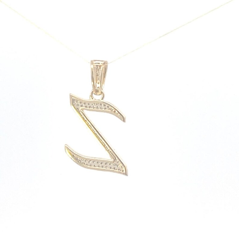 Natural Gold Initial Letter Z Pendant Alphabet Pendant, Yellow Gold ...