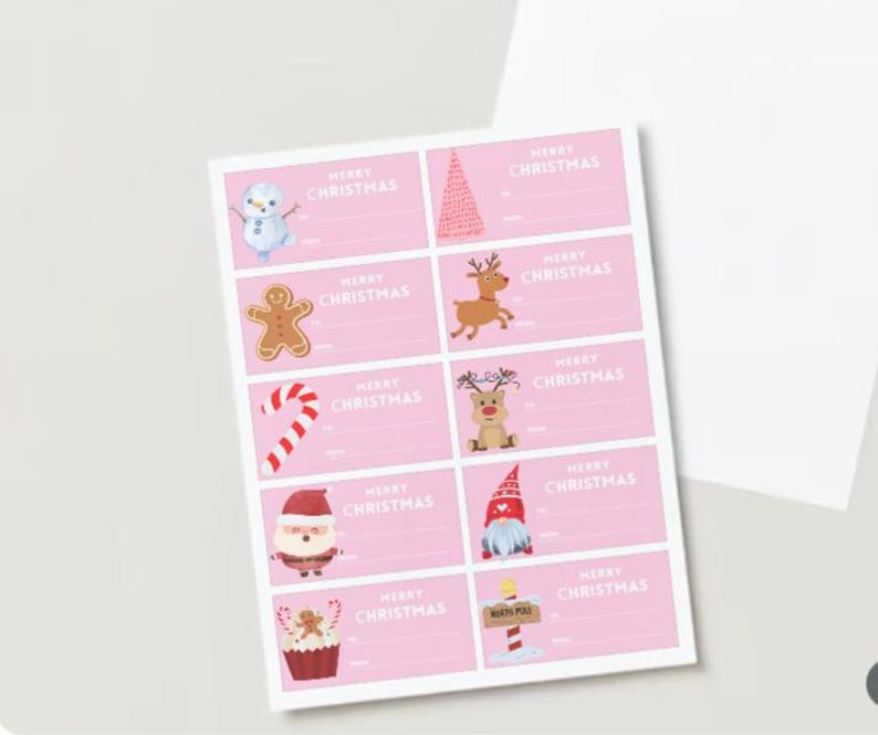 Pink Christmas Gift Tags - Etsy