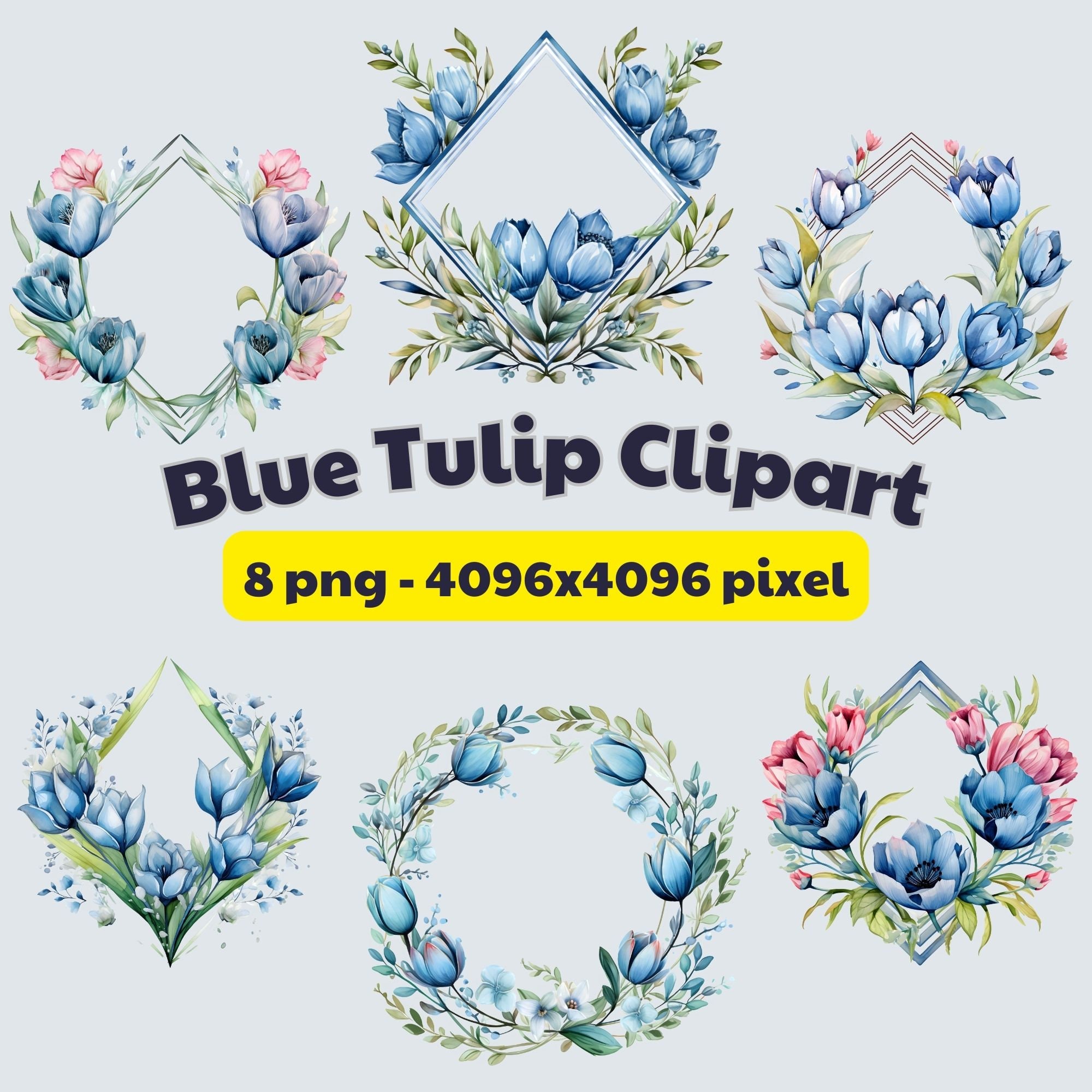 Blue Tulip Clipart