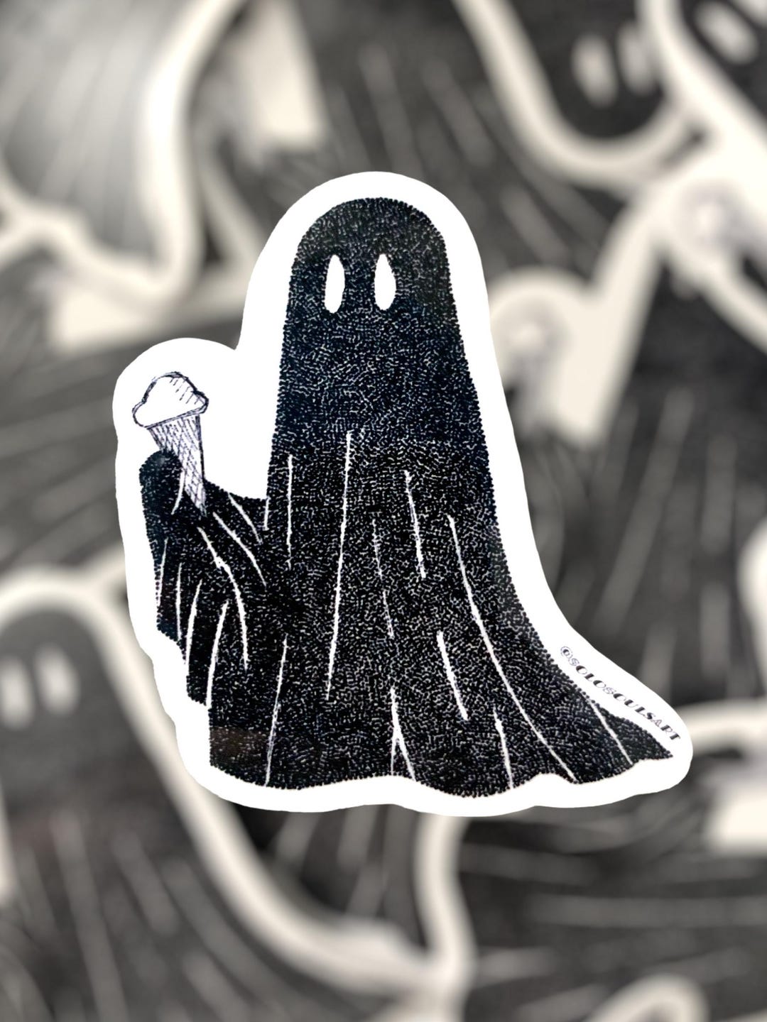 Ice Cream Sticker | Sheet Ghosts | Funny Stickers | Halloween Art ...