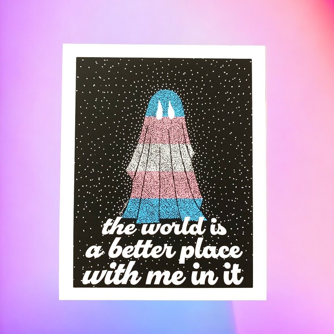 Transgender Pride Ghost Art Print: LGBTQ+ Self-love (8x10) - Etsy
