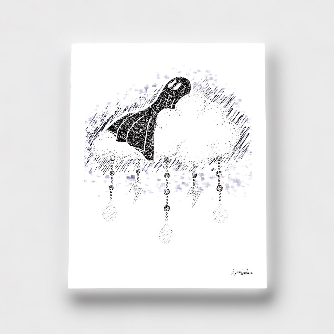 On A Cloud "little Black Ghost Print" - Etsy