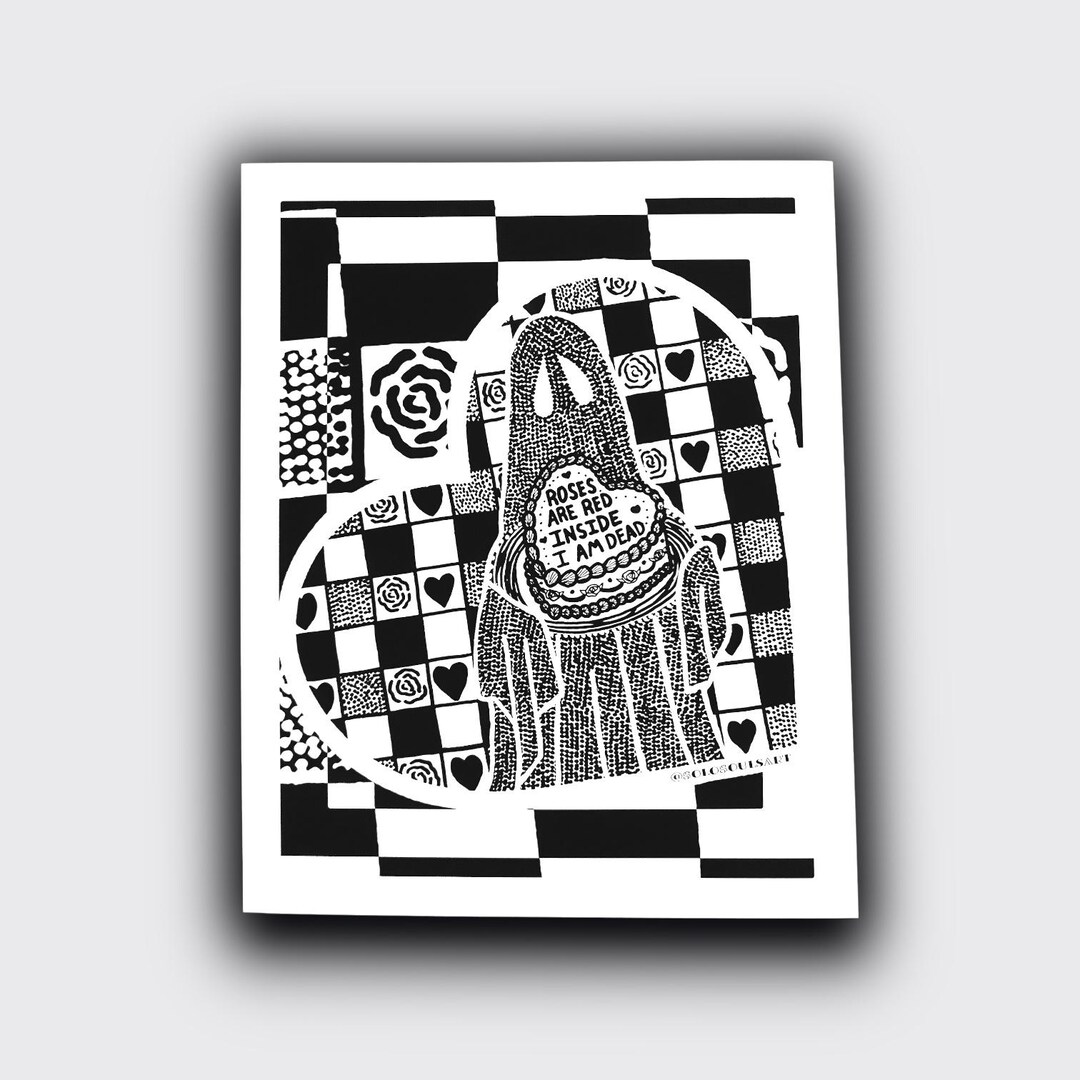 Roses little Black Ghost Print - Etsy