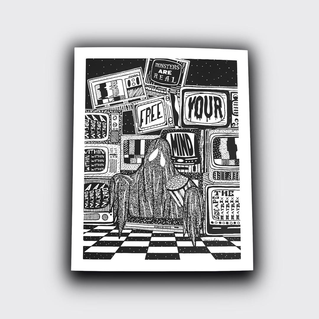 Matrix little Black Ghost Print - Etsy