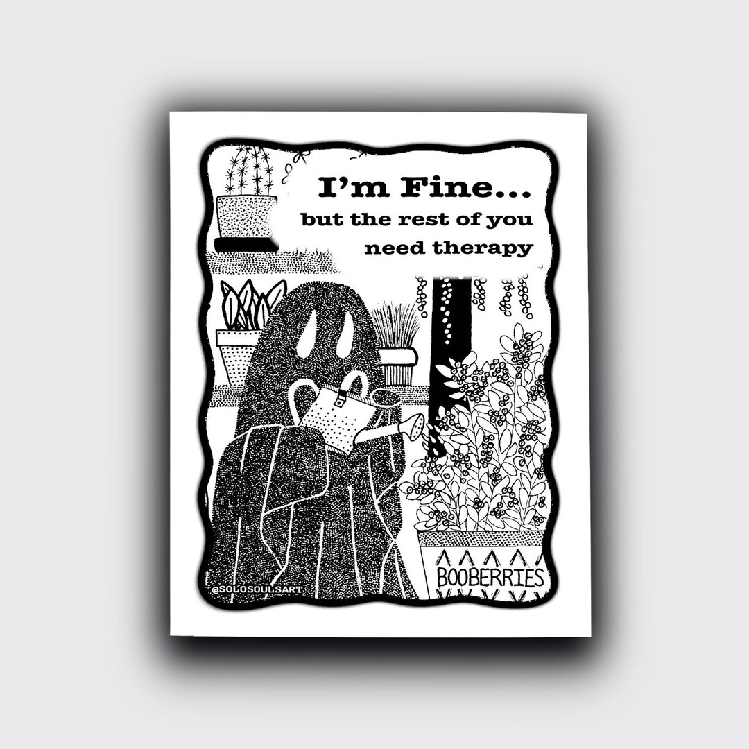 Therapy "little Black Ghost Print" - Etsy