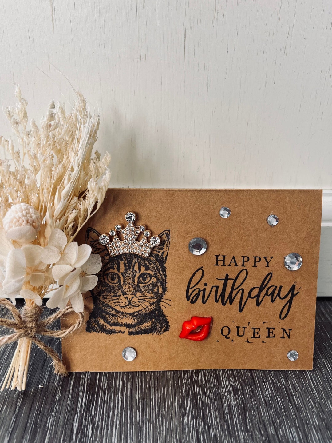Happy Birthday Queen Glamorous HBD Wishes Diamond Girl Kitty Cat ...
