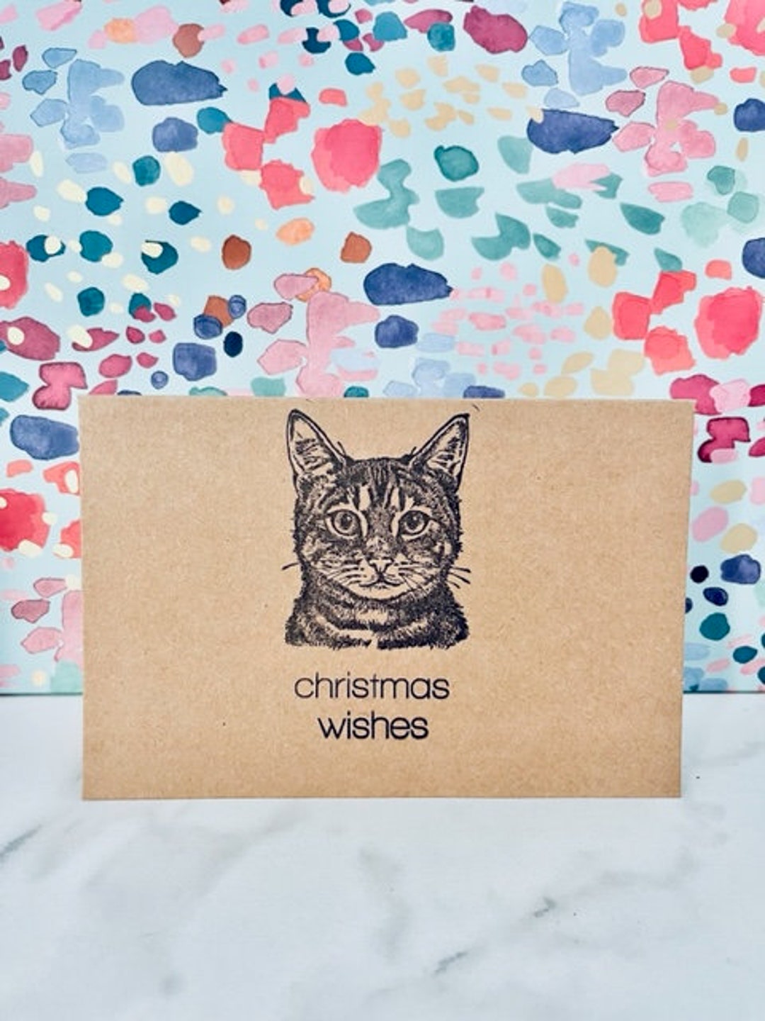 Warm Christmas Wishes Unique Holiday Cards Cute Cat Cards - Etsy