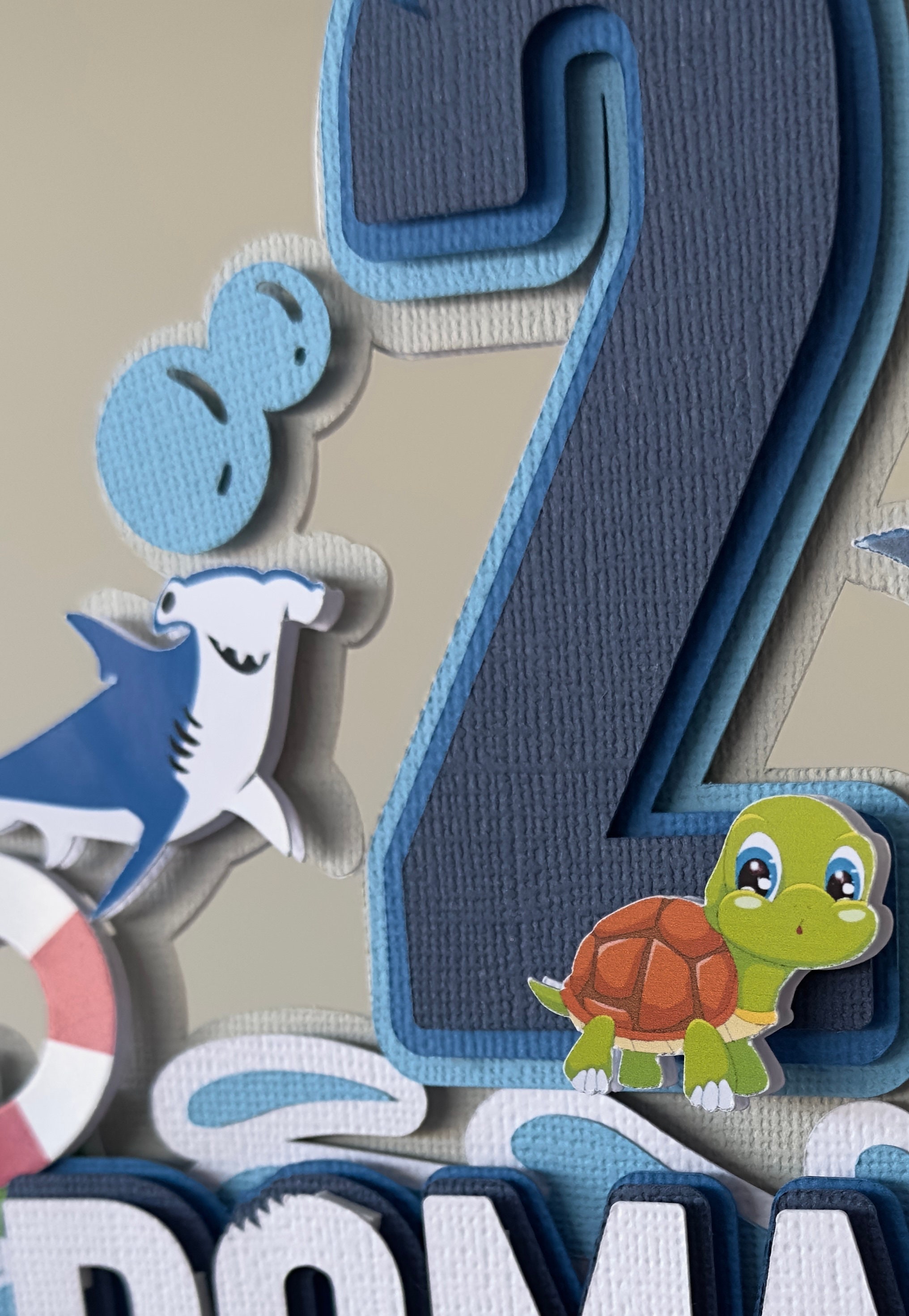 3D Personalized Cute Sharks Cake Topper Under the Sea Cake - Etsy