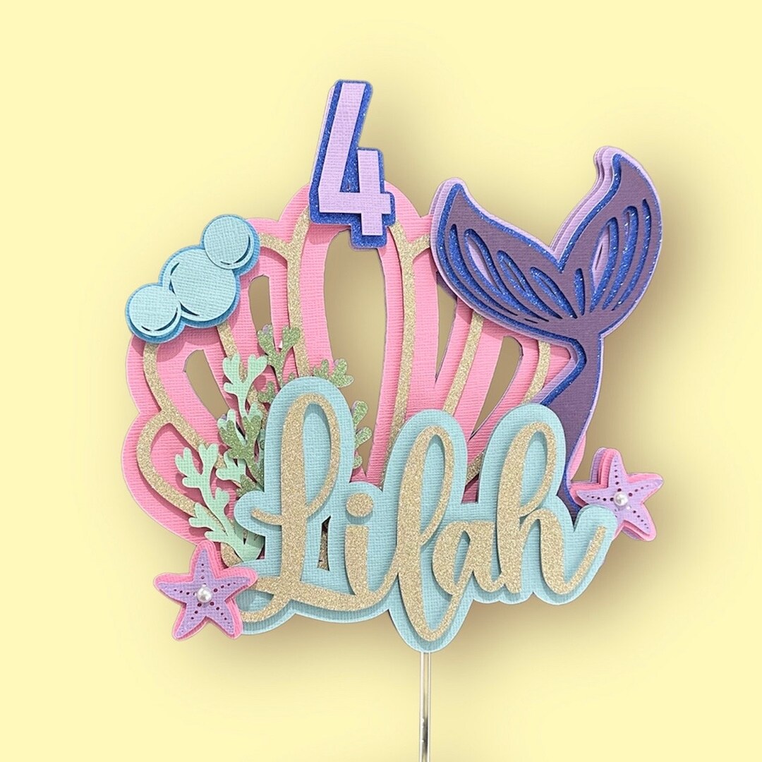 3D Personalised Mermaid Cake Topper | Mermaid Cake Topper | Sea Cake ...