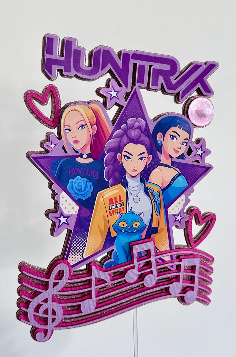 Personalized Huntrix Cake Topper | K-pop Theme - Etsy