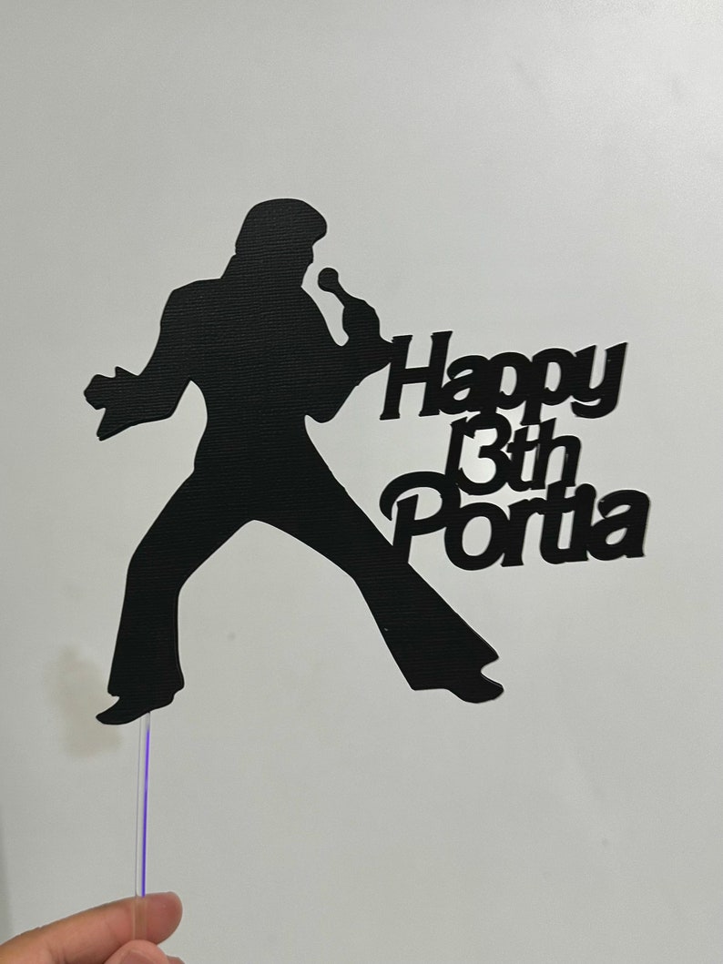3D Personalised Elvis Presley Themed/inspired Cake Topper King of Rock ...