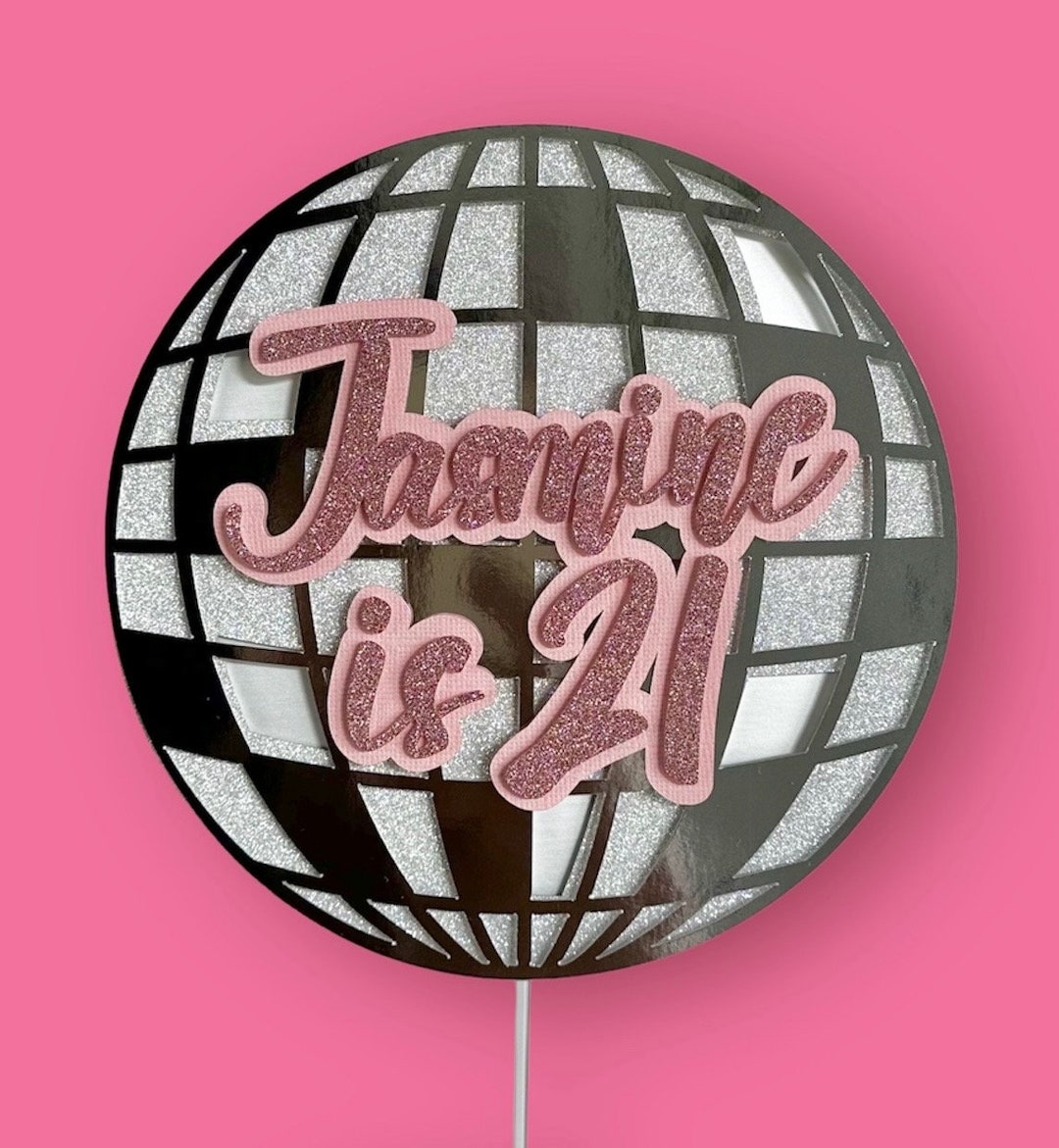 3D Personalised Disco Ball Cake Topper Disco Ball Cake Topper Disco ...