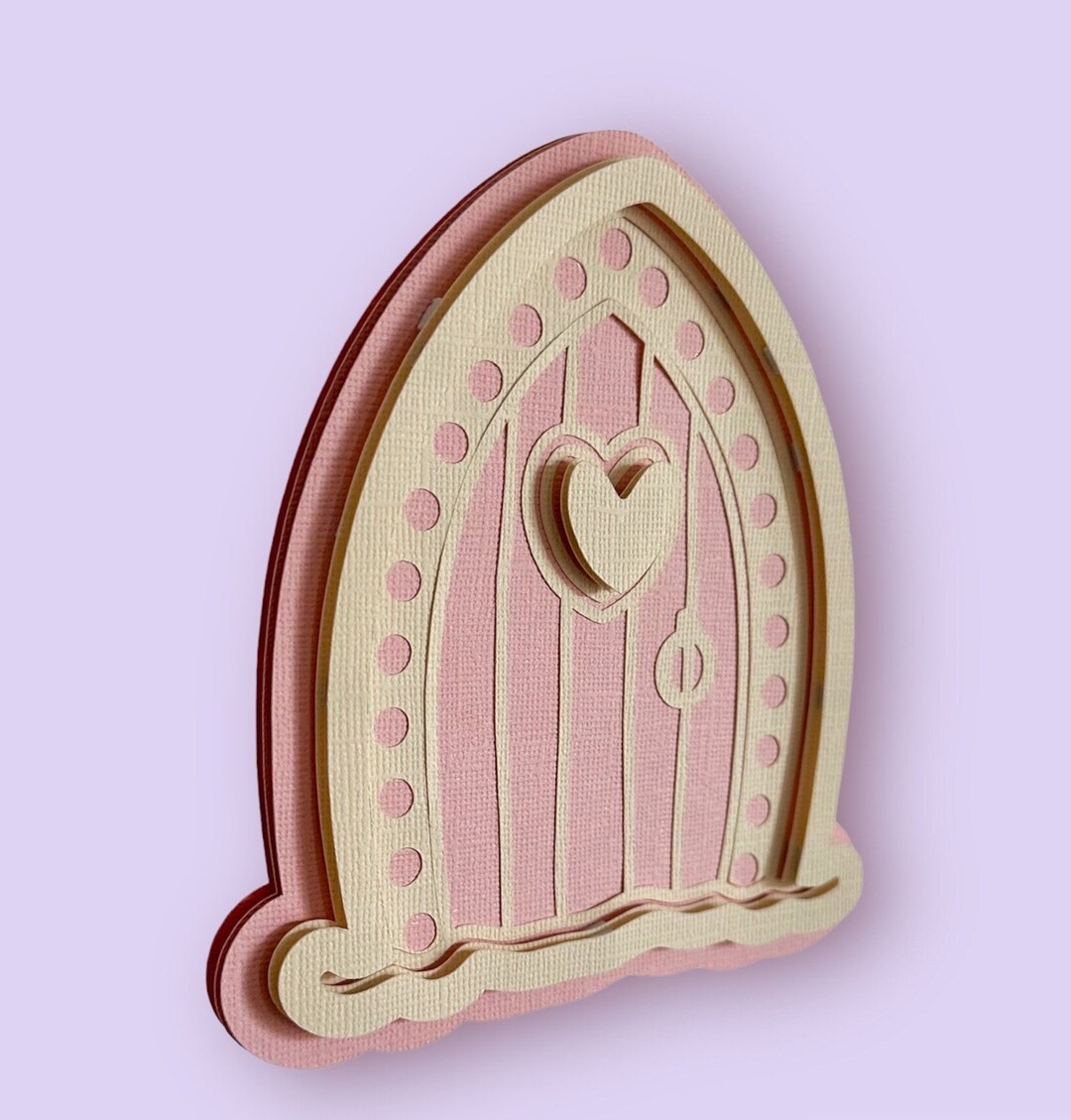 3D Pink Fairy Door Cake Topper | Layered Cardstock - Etsy
