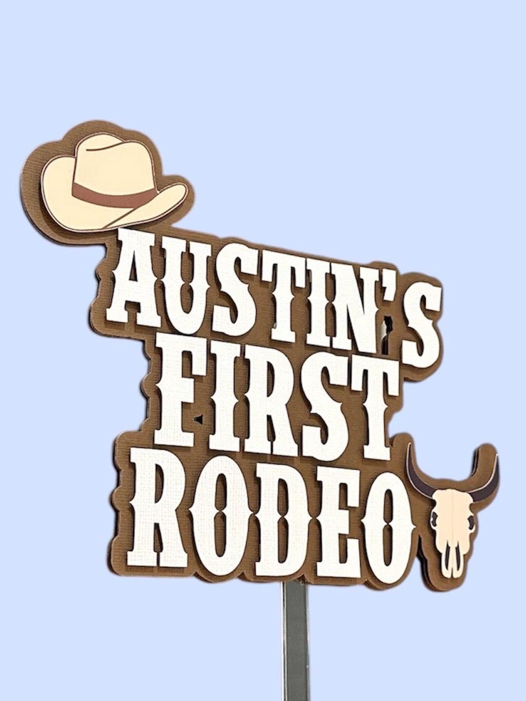 3D Personalised First Rodeo Birthday Cowboy Themed Cake Topper - Etsy