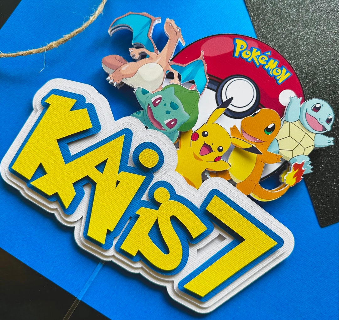 3D Personalized Pokemon Cake Topper | Birthday Party Decor - Etsy