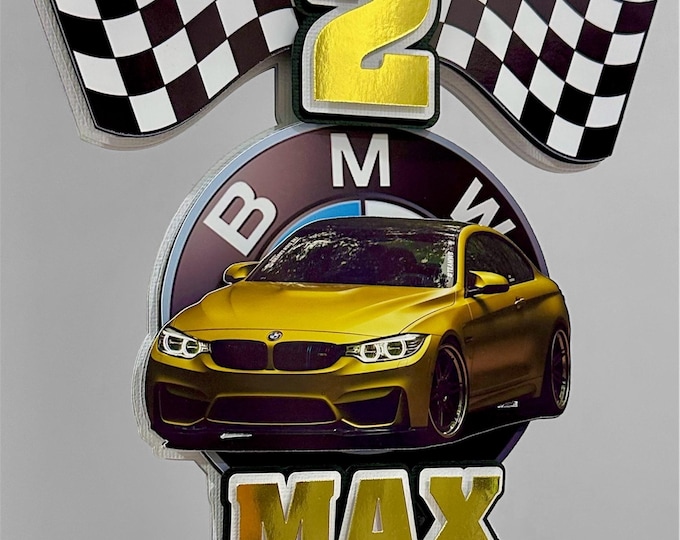 Personalized 3D BMW Cake Topper: Racing Checkered Flags - Etsy
