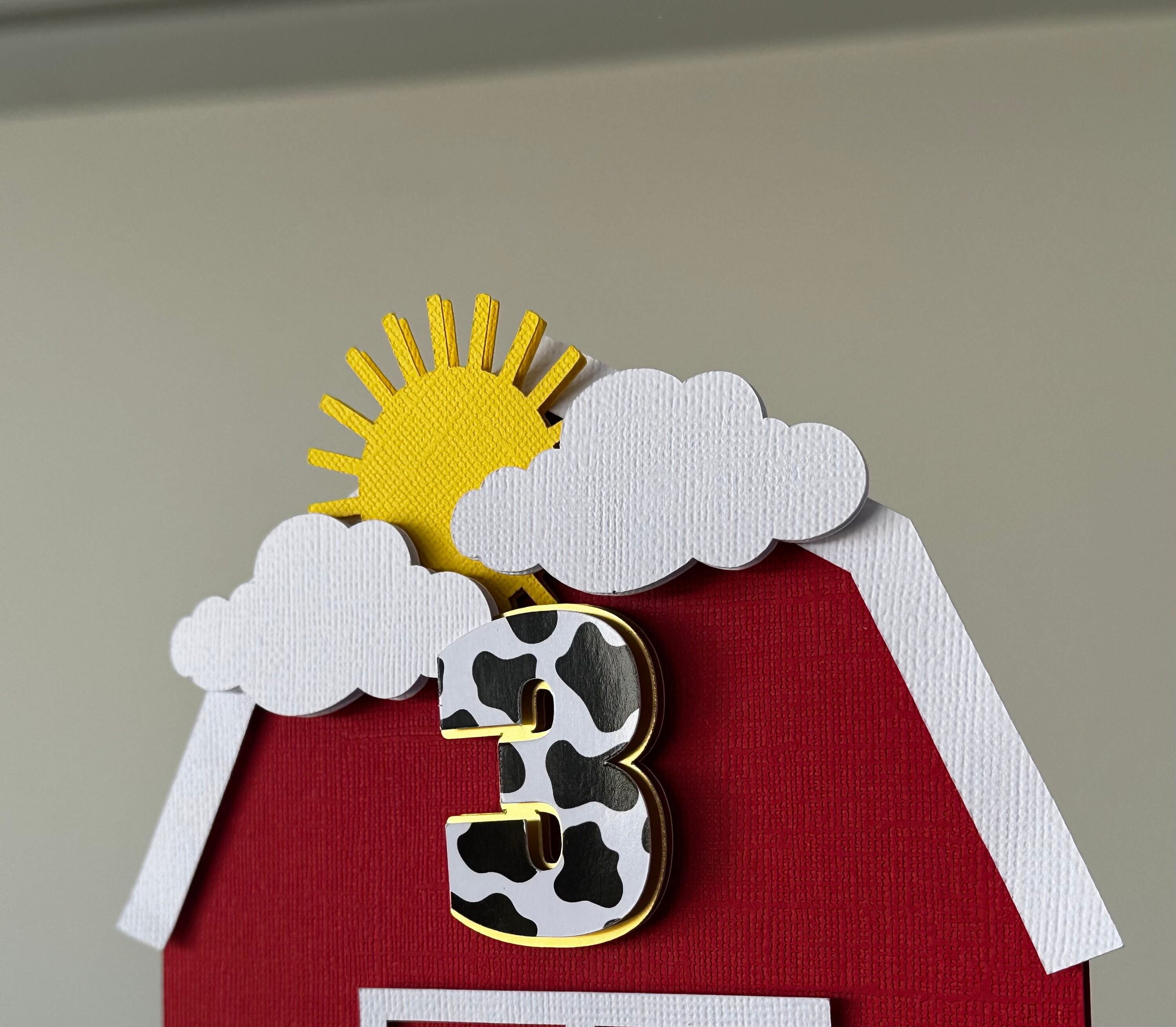 3D Personalised Barn Cake Topper Cow Print Cake Topper Farm Cake Topper ...