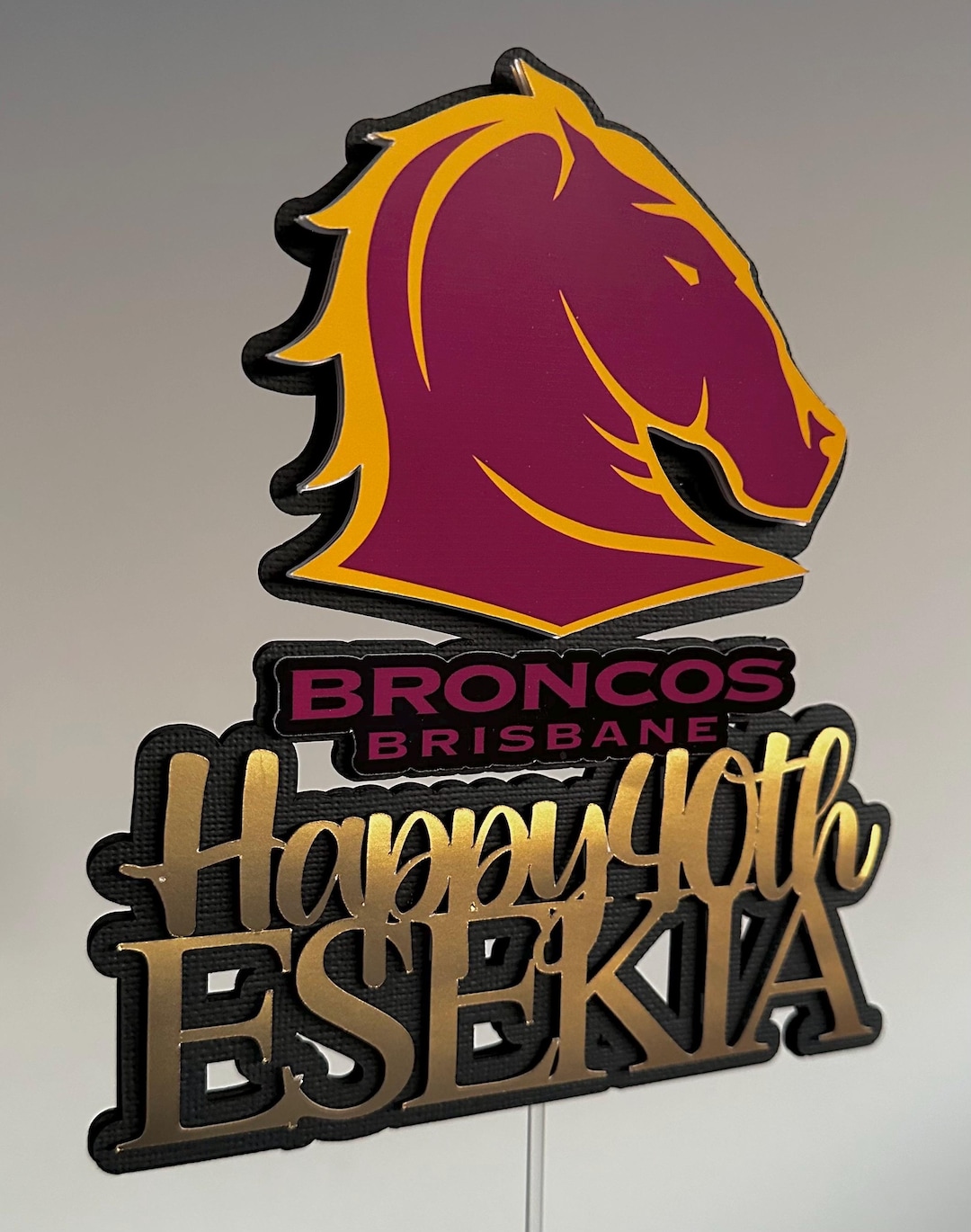 Personalized Broncos Cake Topper: Brisbane NRL - Etsy