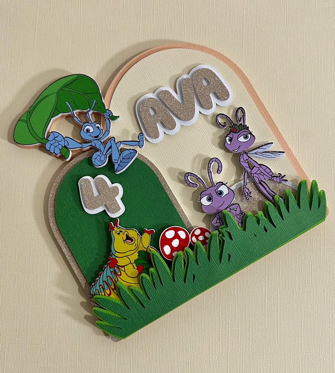 3D Personalised Bugs Life Cake Topper Bugs Life Cake Topper Bugs Cake ...