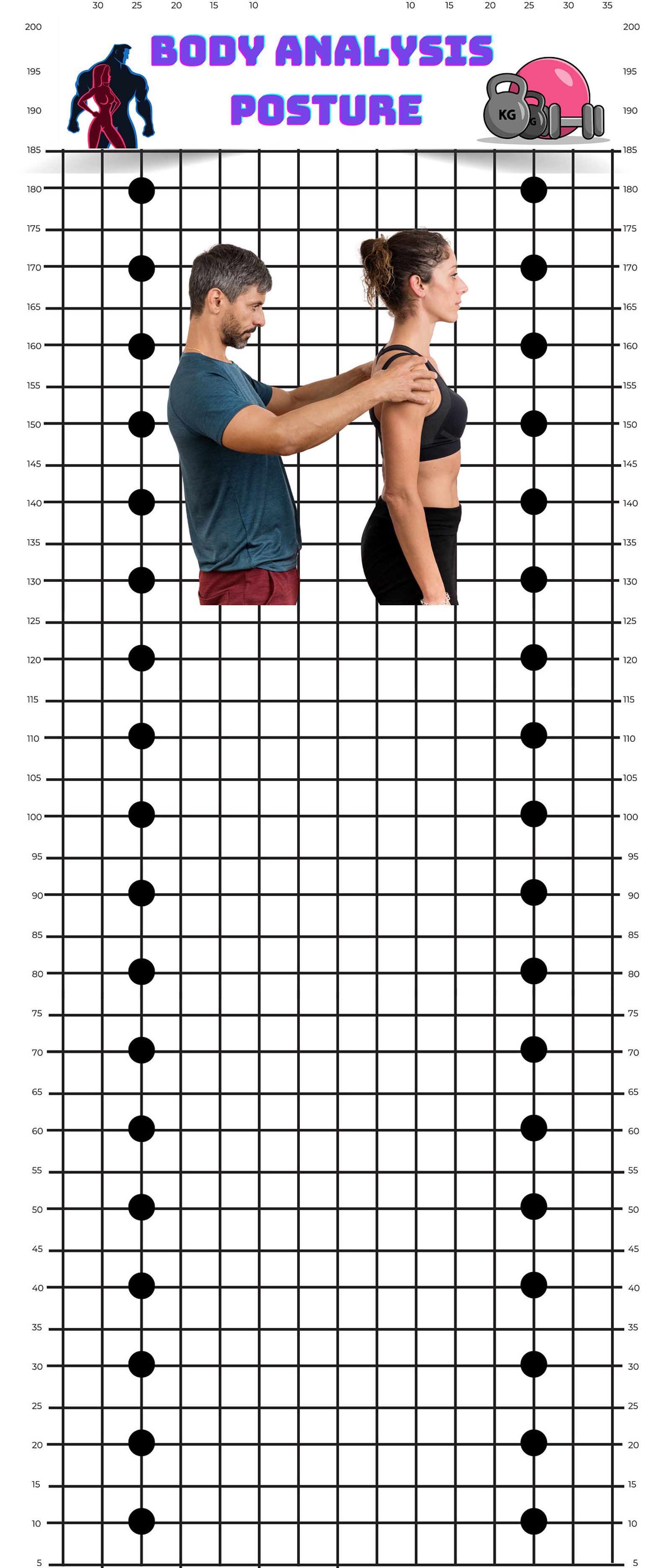 Posture Grid – Wall Mount , Body Analysis Posture , Fitness , Gym ...