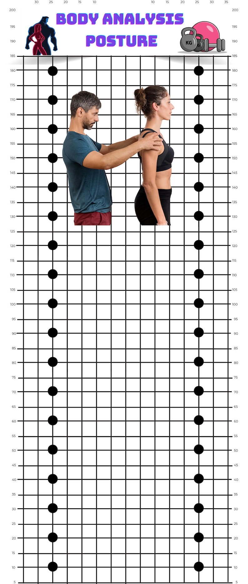 Posture Grid – Wall Mount , Body Analysis Posture , Fitness , Gym ...