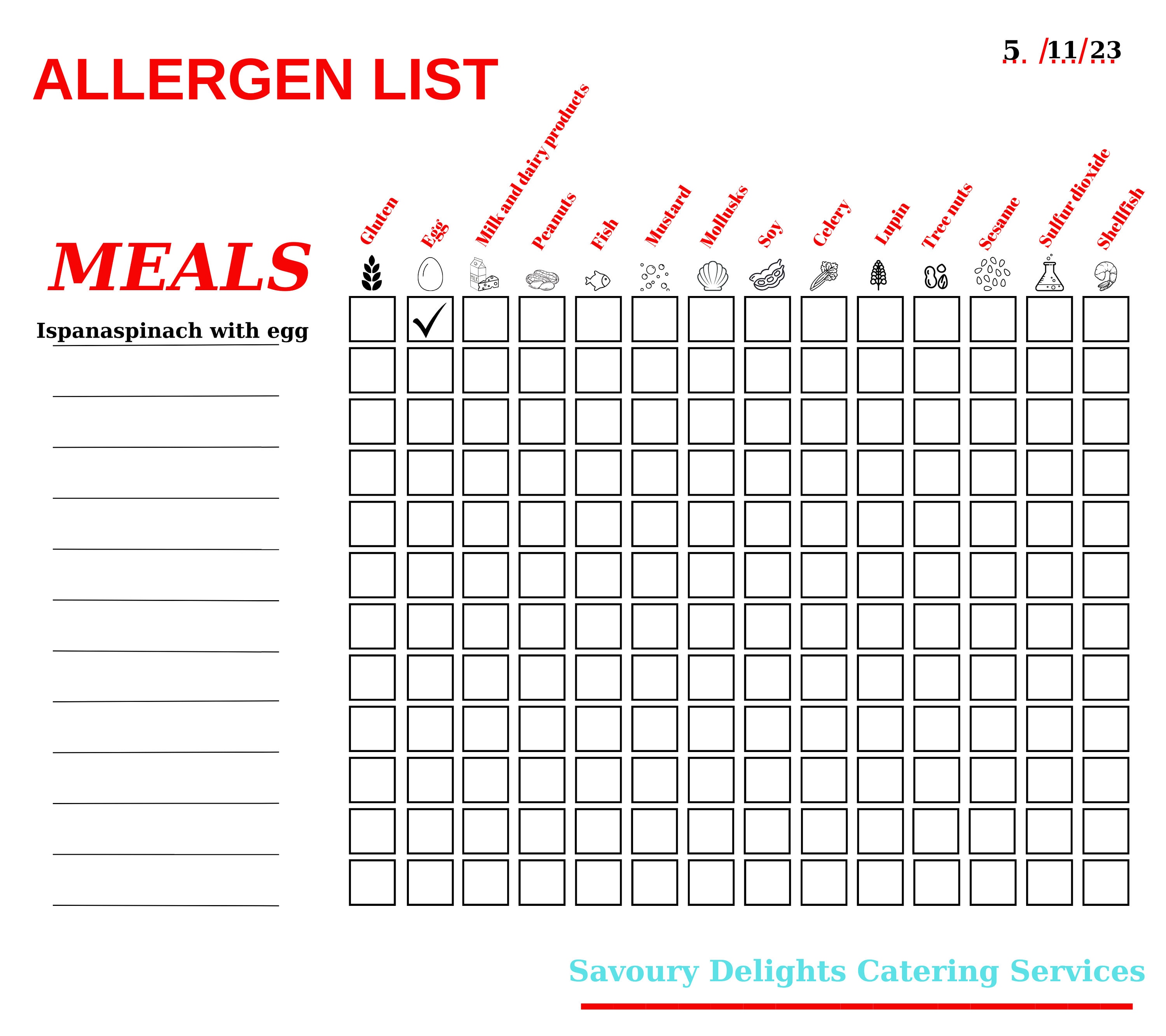 Allergen List for a Healthier Lifestyle,printable Allergen Guide ...