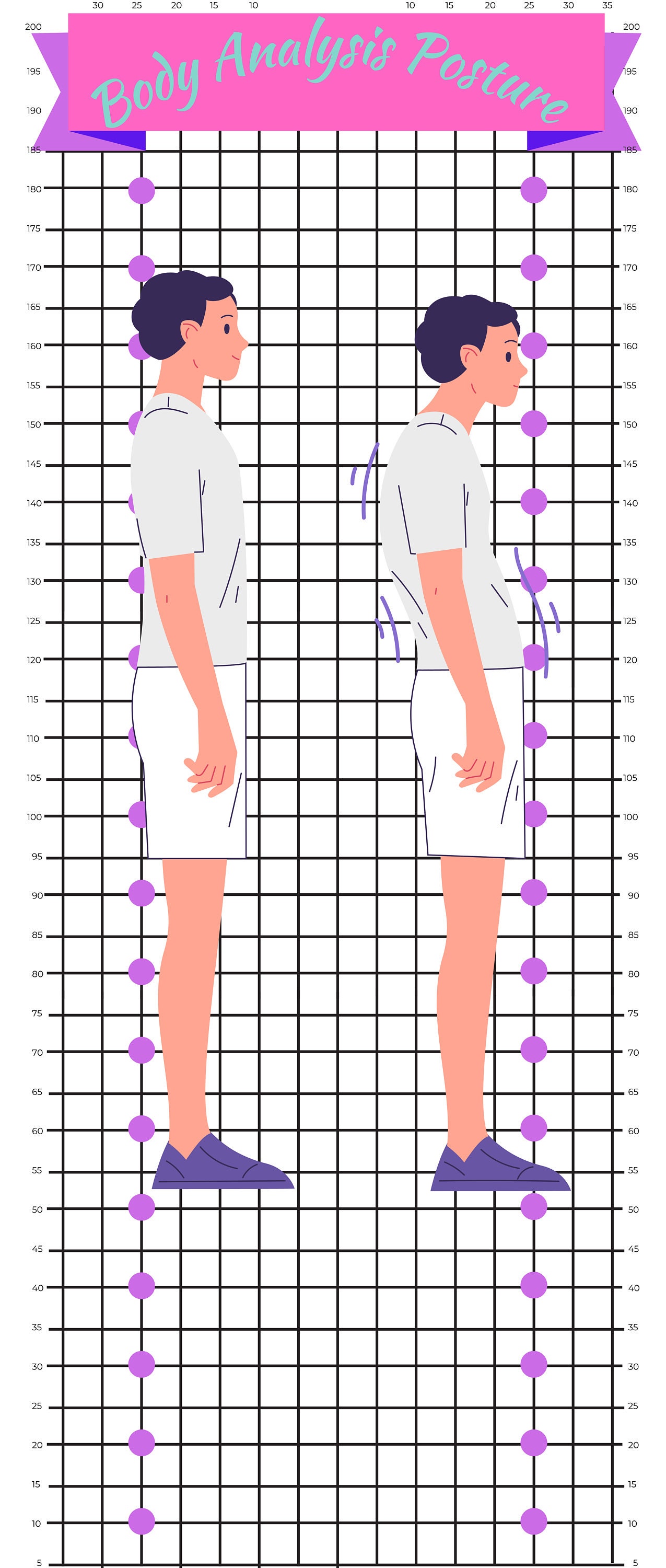 Posture Grid – Wall Mount , Body Analysis Posture , Fitness , Gym ...