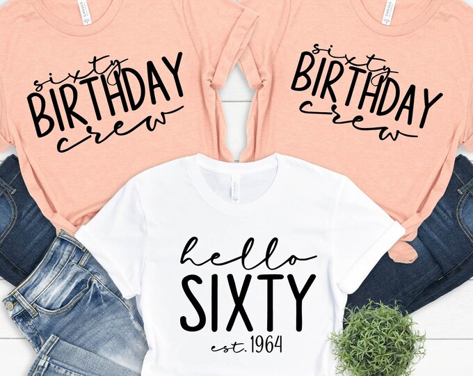 60th Birthday Shirt Funny Birthday Group Shirts Retro Birthday Party T ...