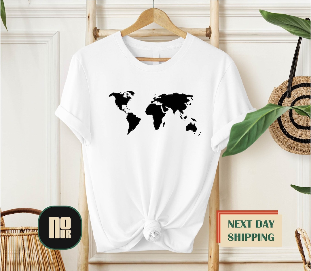 World Map Shirt, Travel Shirt, Traveler Gift, Travel Lover, Geography ...