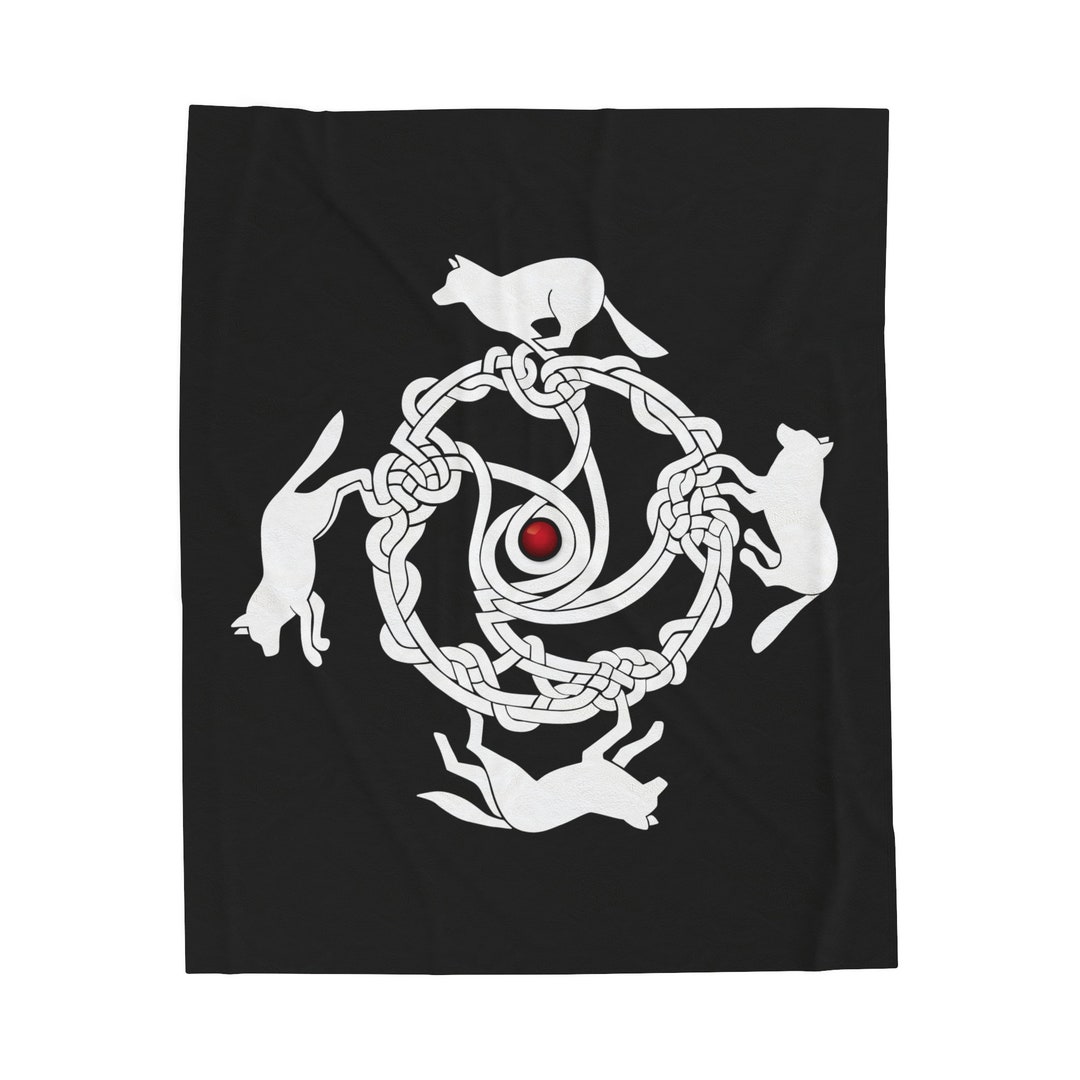 Velveteen Plush Blanket Celtic Knot Wolves Circle - Etsy