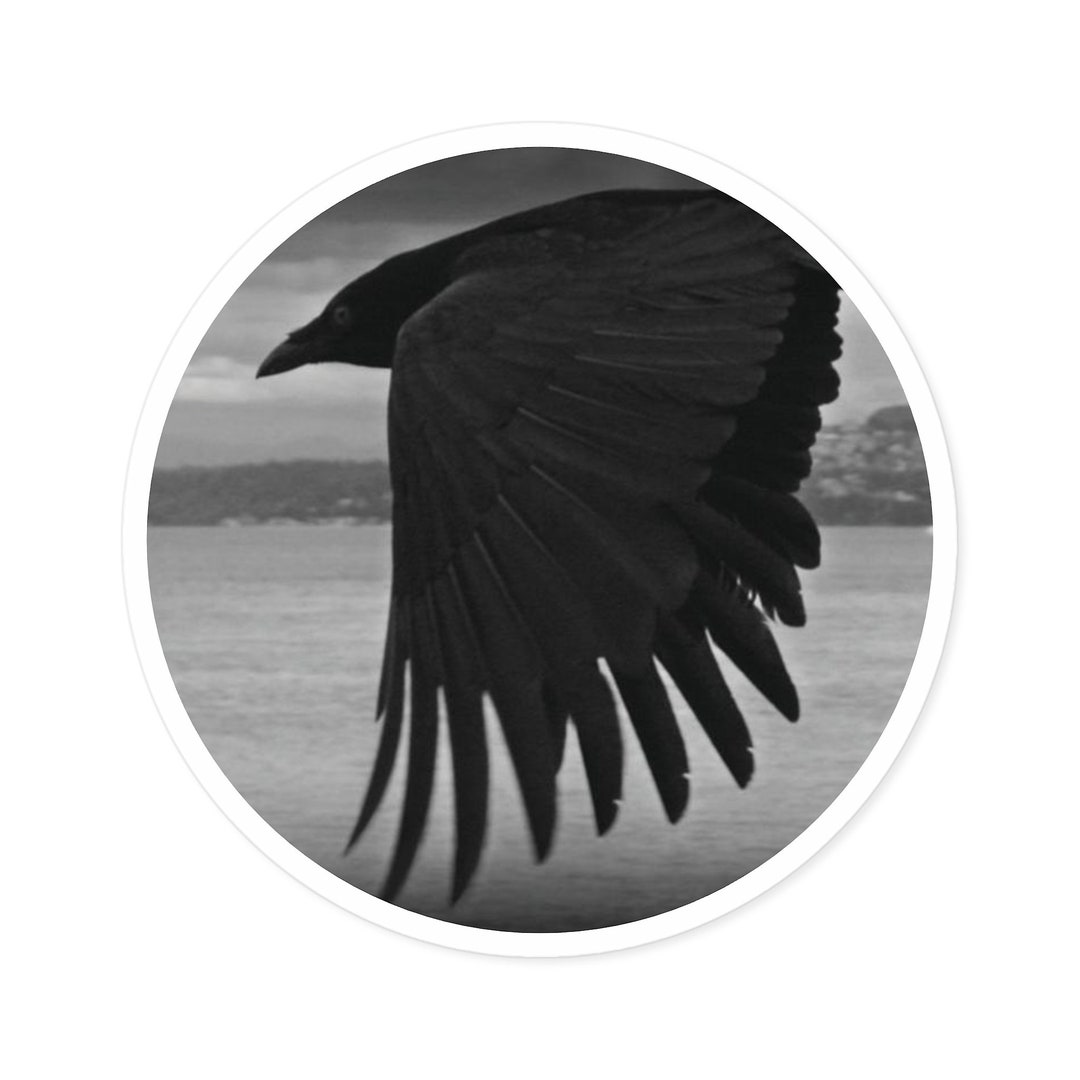 Flying Crow Round Stickers, indoor/outdoor - Etsy