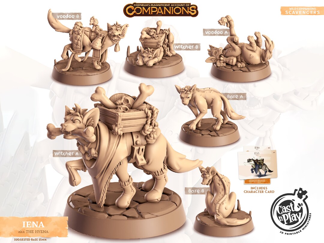 Iena Hyena Companion Cast N Play RPG Dnd Miniatures - Etsy